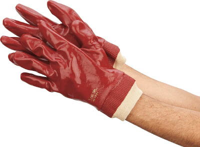 【商品詳細】●耐酸性、耐アルカリ性に優れています。●袖口ジャージ付です。●土木・建築・機械・園芸に。●色:レッド●サイズ:L●全長(cm):30.0●手のひら周り(cm):22.5●中指長さ(cm):8.0●厚み:0.9mm●表樹脂部：ポリ...