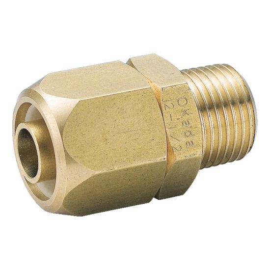 ●全長(mm)：44●呼び径：1/4●流体温度：使用するブレードホースに準じる●ナット:黄銅(C3604)●押えリング:ポリアセタール●インナー:黄銅(C3604)●ボディー:黄銅(C3604)●Oリング:ネオプレン●指定のホース径および許...