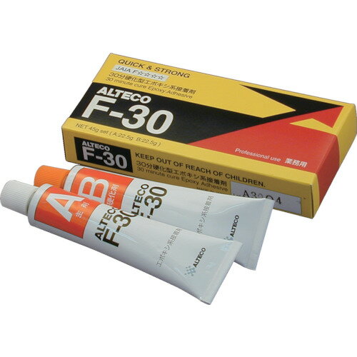 【商品詳細】●2液混合エポキシ接着剤です。●30分硬化で接着強度の立上りに優れます。●金属・ガラス・陶器・木・プラスチックの接着に。●色：乳白色(硬化後)●容量(g)：45●縦(mm)：55●高さ(mm)：20●横(mm)：120●アルミチ...