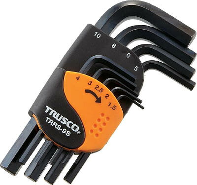 【メーカー型番】TRRS-9S【JANコード】4989999123968【ブランド】TRUSCO 　【特徴】●ホルダが回転でき、各サイズの六角棒レンチの出し入れがしやすいです。【用途】【仕様】●セット内容(mm):1.5、2、2.5、3、4...
