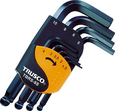 【メーカー型番】TBRS-9S【JANコード】4989999047240【ブランド】TRUSCO 　【特徴】●ホルダが回転でき、各サイズの六角棒レンチの出し入れがしやすいです。●表面処理は黒染め加工です。●硬度はHRC50〜58です。【用途...