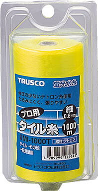 【メーカー型番】MI-1000T【JANコード】4989999179545【ブランド】TRUSCO 　【特徴】●伸びの少ないポリエステル糸使用でタイル貼りに最適です。●ディスプレーに便利なフック付ブリスターケース入りです。【用途】●タイルそ...