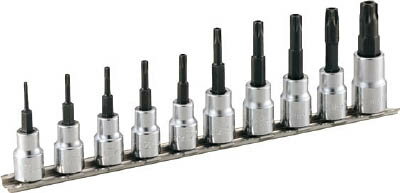 【メーカー型番】HTX310H【JANコード】4953488148275【ブランド】TONE【特徴】●ソケットをホルダーに組み込んだ使いやすいセットです。【用途】●T型トルクスねじの締付け、緩め作業用。【仕様】●差込角(mm):9.5●セッ...