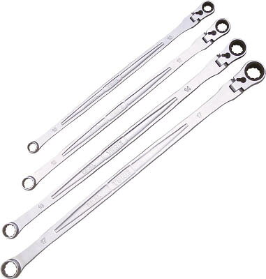 【メーカー型番】RMA400L【JANコード】4953488299816【ブランド】TONE【特徴】●超ロングサイズのため奥深い箇所の作業に最適です。●めがね側で高トルク作業を行い、首振機構付のラチェットめがね側で早回し作業をすることで作業...