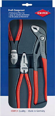 【メーカー型番】2010【JANコード】4003773010388【ブランド】KNIPEX【特徴】●強力型ペンチ、強力型斜ニッパー、ウォーターポンププライヤー「コブラ」が各1本入ったセットです。●視覚効果の高いパッケージデザイン（フック用の...