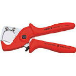 【メーカー型番】9020-185【JANコード】4003773067122【ブランド】KNIPEX【特徴】●外径φ25mmまでの薄いプラスチックパイプ（コンジットパイプ）やゴムホースの切断が可能です。●オープンスプリングとロックレバー付です...