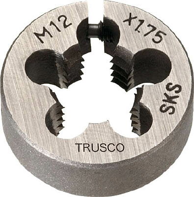 【メーカー型番】T25D-12X1.5【JANコード】4989999216554【ブランド】TRUSCO 　【特徴】●調整ねじ付なので寸法調整ができます。●ねじ山を修正する時にも使用できます。【用途】●被削材:鉄、軽金属。●おねじ加工用。【...