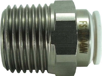 【メーカー型番】FS10-04MW【JANコード】4537327046030【ブランド】チヨダ【特徴】【用途】【仕様】●適合チューブ外径D(mm):10●接続口径:R1/2●質量(g):44.1●使用流体:空気、水●流体温度:-5〜60℃(...