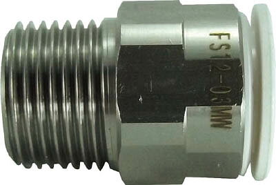 【メーカー型番】FS12-03MW【JANコード】4537327046054【ブランド】チヨダ【特徴】【用途】【仕様】●適合チューブ外径D(mm):12●接続口径:R3/8●質量(g):24.0●使用流体:空気、水●流体温度:-5〜60℃(...