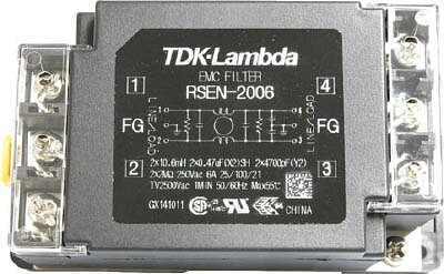 【メーカー型番】RSEN-2006D【JANコード】【ブランド】TDKラムダ【特徴】●多彩なバリエーションと機能性を重視した汎用単相フィルタです。●セルフアップねじ、開閉式カバーにより配線作業性が向上しています。●オプションとして低漏洩電流...