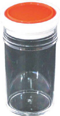 【商品詳細】●粉末・錠剤用標本瓶または見本容器として便利です。●外径(mm):43.0●高さ(mm):74●容量(ml):50●目盛間隔(ml):-●フタ色:橙●押し込みフタ●本体:ポリスチレン（PS）●フタ:ポリエチレン（PE）、ポリスチ...