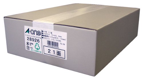 【商品説明】エーワン(A-one)28926マット紙・ホワイト/材質:上質紙+インクジェット専用塗工/標準総厚み:125g/(0.15mm)/ラベル厚み:0.09mmA4判 21面/シートサイズ:A4判 (210mm×297mm)/ラベルサ...