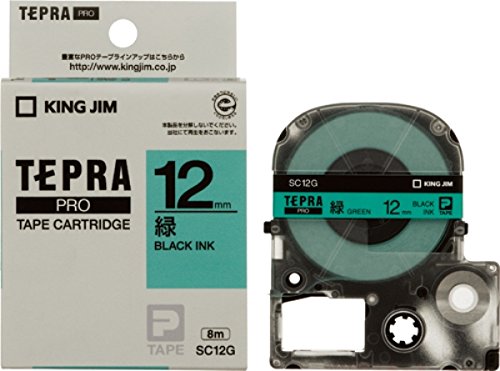 メーカー：キング品番：SC12GJANコード：4971660765300「キングジム テプラPROテープ カートリッジ カラーラベル（パステル） 緑/黒文字 SC12G 12mm幅×8m巻」は、分類に便利なカラーラベルです。種類や人によって...