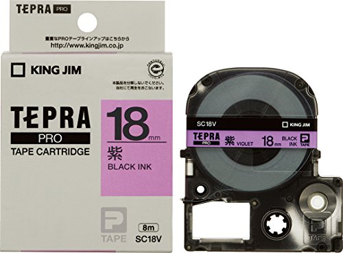 メーカー：キング品番：SC18VJANコード：4971660766109◆テプラPRO・カラーラベル（パステル） 紫/黒文字　／　■　仕　様　■長さ：8m　カラーラベル（パステル） 紫/黒文字　テープ幅：18mm　／メーカー型番:SC18V...