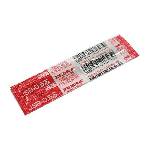 【商品詳細】品番：RJSB5-CMRゼブラ複合筆記具用のゲルインクボールペン替芯です。※油性に比べインクの減りが早いのでご注意下さい。※シャーボX対応。最大径:2.4mm。全長:67.2mm。重量:1.0g。サイズ：縦=67.2mm横=2....