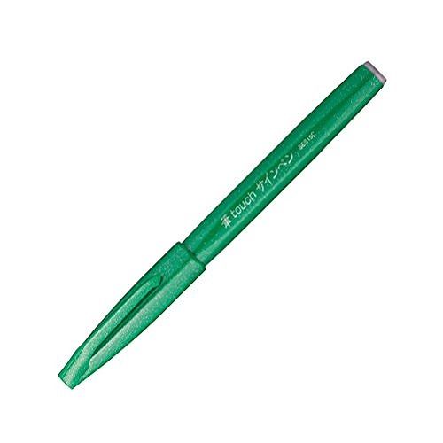 ぺんてる フデタッチサインペン グリーン SES15C-DJANコード4902506287083色あざやか、筆タッチでスラスラ書ける。サインペン感覚で筆タッチが楽しめる。キャップ・軸：再生PP、尾栓：PE、ペン先：ポリエステル・POM、中綿...