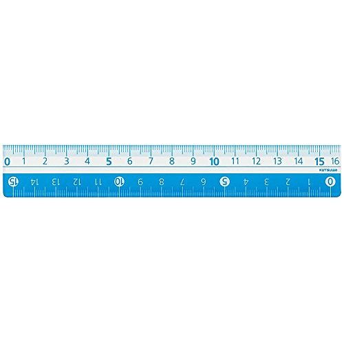 クツワ 定規 16CM ライトブルー KB027LBJANコード：4901478071485材質:メタクリル樹脂裏面に滑り止め加工キッズデザイン受賞商品!【送料について】北海道、沖縄、離島は送料を頂きます。