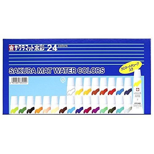 サクラ マット水彩24色 EMW24JANコード：4901881834554【セット色】24色セット【仕様】ラミネートチューブ入り【特長】開けやすい:破れにくい:絞り出しやすい:きれい:絵の具にやさしい:あざやかな発色【安全基準】CE、AP...