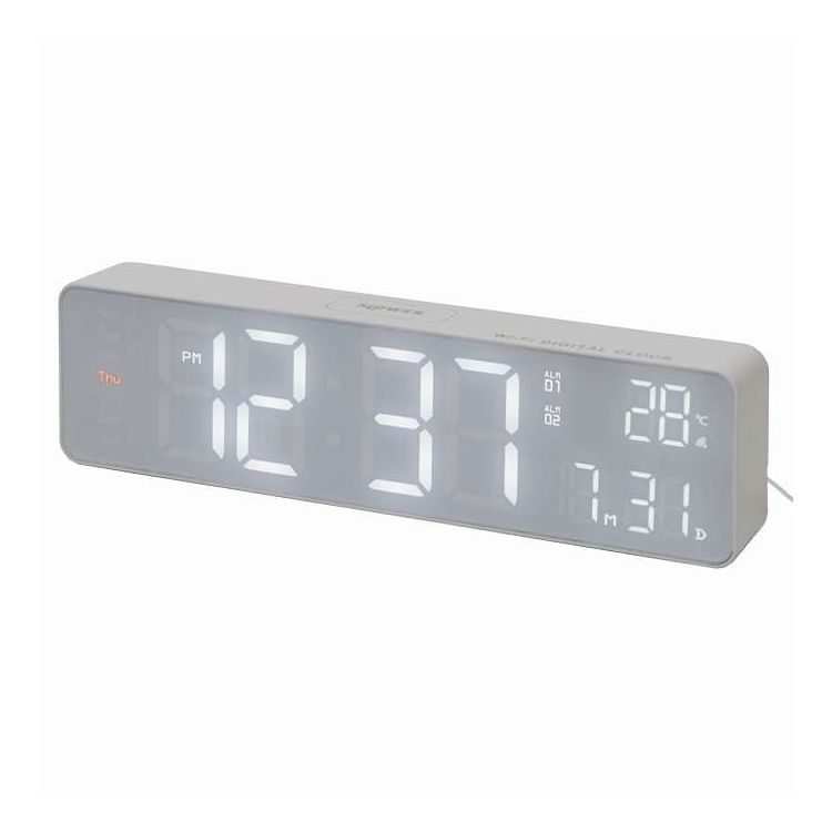 【商品説明】時刻や日付、曜日、温度を一画面でまとめて確認できます。どんなテイストにもなじむデザインで、置くだけで空間をすっきりと引き立てます。Wi-Fiで時刻とカレンダーを自動調整し、いつでも正確な日時を保ちます。離れていても見やすい表示で...