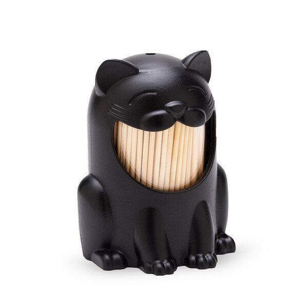 【商品説明】にんまり笑う黒猫ちゃんの楊枝入れです。使う時はひっくり返して猫ちゃんの頭のてっぺんから楊枝を出してください。楊枝の補充も猫ちゃんを上に持ち上げると簡単にできます。【商品情報】■サイズ約 幅6.5×奥行6.5×高さ8（cm）■材質...