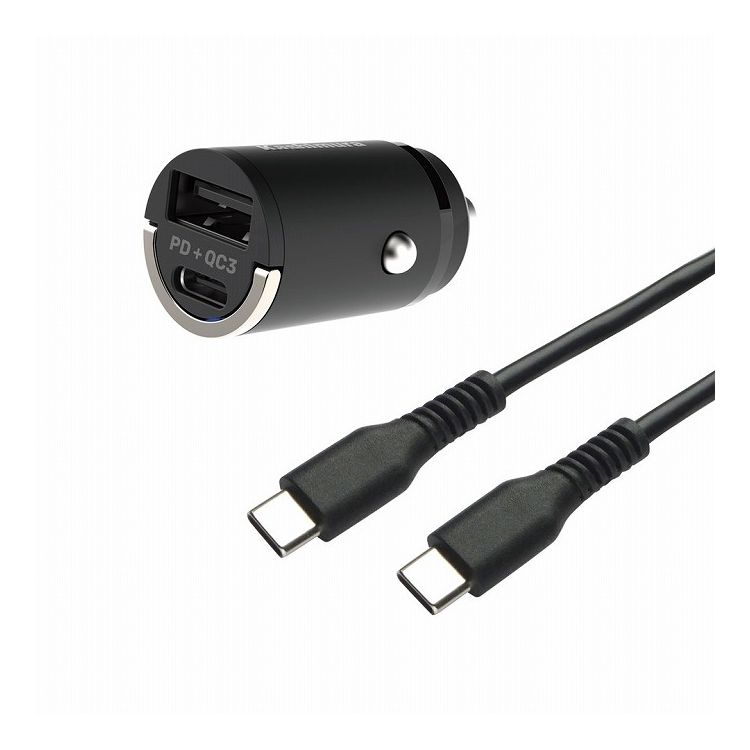 【商品説明】キャップが閉まる！　超コンパクトなUSB充電器　USB-AとType-Cの2ポートタイプ　ケーブル付属　USB PDとQuickChargeの2つの高速充電に対応 (最大20W)製品サイズW23×H40×D20mm製品重量12(...
