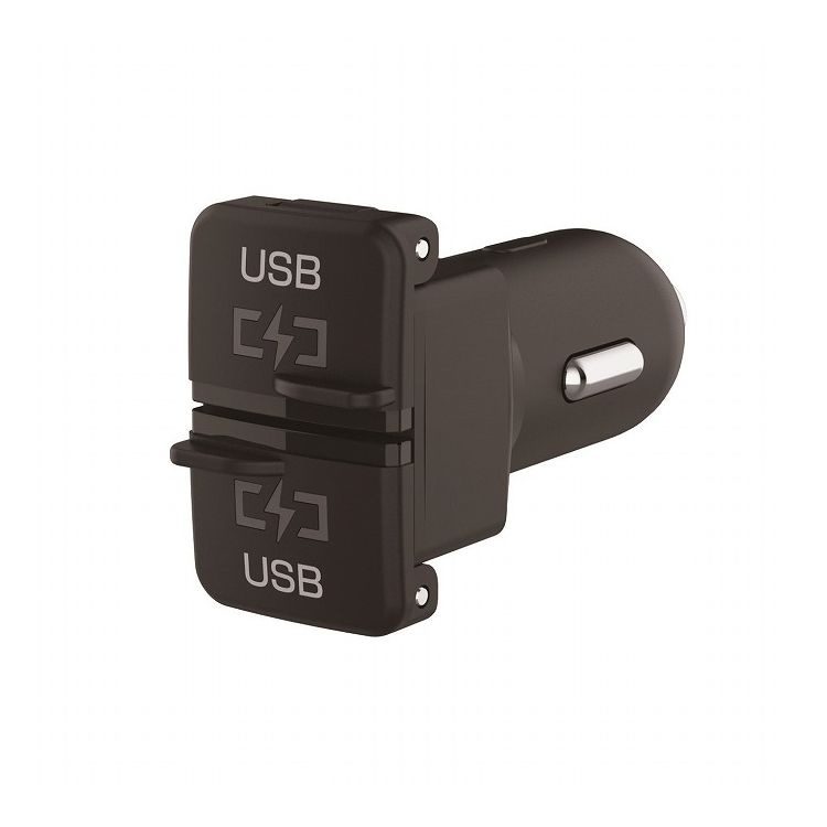 【商品説明】純正風USBポートデザインのDC-USB充電器　USBポートへのゴミやホコリの侵入を防ぐUSBポートカバー付　通電時、通電カバーが白く光る　12V/24V車対応製品サイズW24×H35×D62mm製品重量23(g)【送料について...