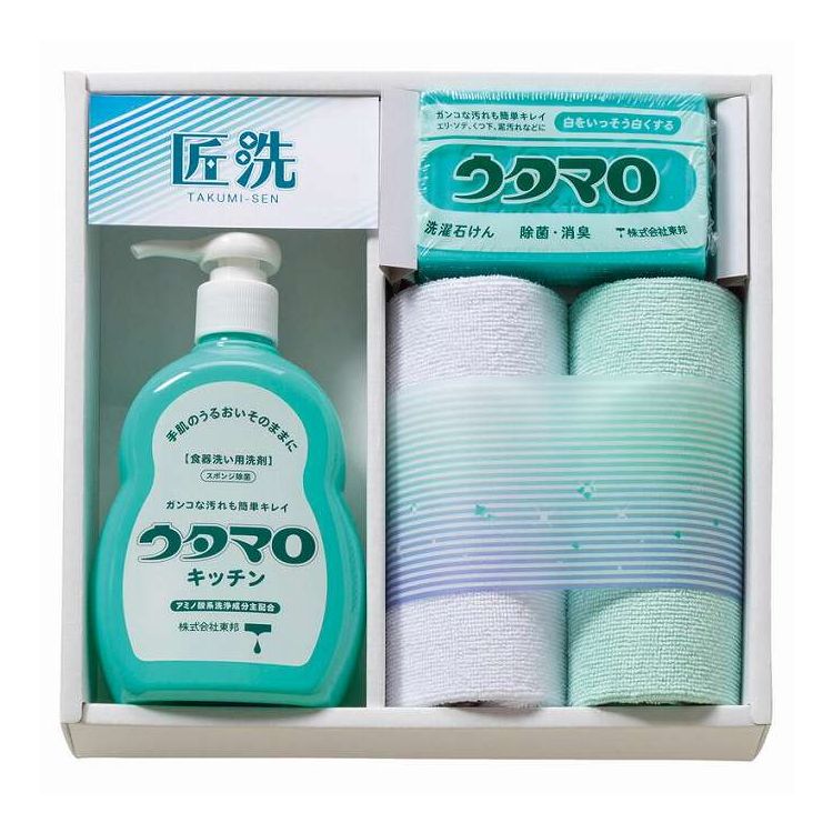 【商品詳細】ガンコな汚れもしっかり落とす。ウタマロ洗剤で真っ白で気持ちのいい暮らし。泥汚れやエリ・ソデ汚れなどの生活の様々なガンコな汚れをキレイにする洗濯石けんと手肌の潤いはそのままに、しつこい油汚れをスッキリ落とす食器洗い用洗剤のセットで...