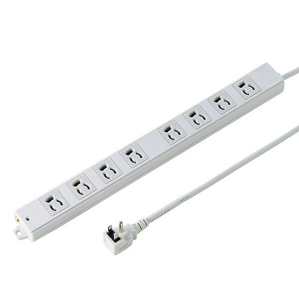 【商品詳細】3P抜け止め・L型プラグ・マグネット・8個口3m。●通電ランプ付き●マグネット付き●熱に強い二重構造ケース●L型プラグ●エコ対応（RoHS対応）「RoHS指令」に基づき、特定有害物質を使用制限した製品です。鉛を使用しない無鉛ハン...