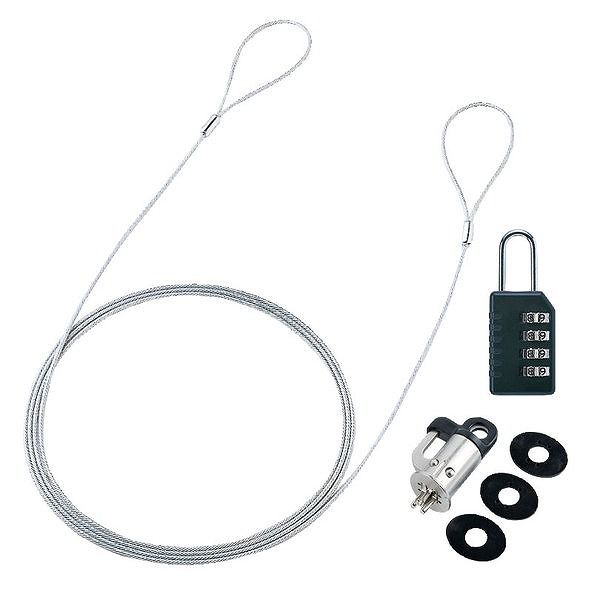 【商品詳細】PCの盗難防止に。マウス・テンキーなど周辺機器も同時にロック。ダイヤル錠タイプ。●ノート・デスクトップパソコン他セキュリティスロットも持つ機種　（液晶ディスプレイ、プロジェクターなど）に簡単取付け。●マウス・テンキーなど周辺機器...