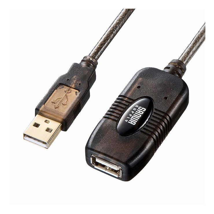 【商品詳細】USB2.0信号を5m延長可能なリピーター。USB2.0/1.1両対応。●USBケーブルの規格（機器間最長ケーブル長5m）を超えて、さらに5m延長できるリピーターケーブルです。●減衰したUSB信号を復元する信号増幅補正回路を内蔵...