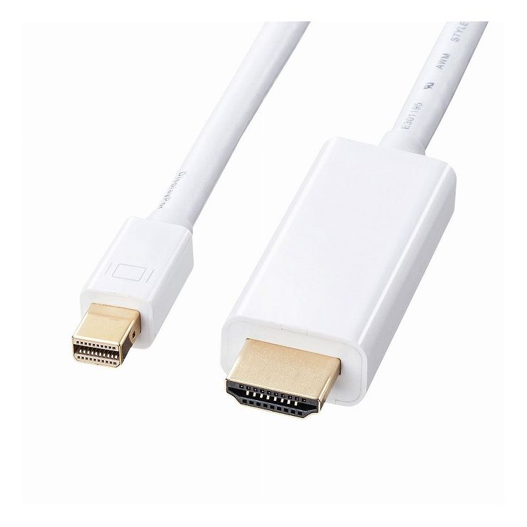【商品詳細】ミニDisplayPortのPCとHDMIのディスプレイをアダプタ無しで直接接続することができるケーブル。ホワイト・1m。●ミニDisplayPortを搭載したパソコン本体をHDMIインターフェースを持つディスプレイ・テレビに接...