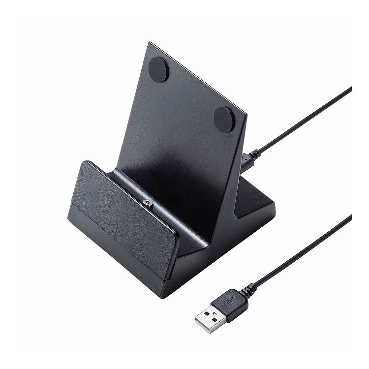 【商品特長】面倒なケーブル抜き挿しなしで、スマートフォンを置くだけで充電ができるマグネット着脱式充電クレードルスタンド。●スマートフォンに専用のコネクタを取り付ければ、置くだけで充電ができるクレードルスタンドです。面倒なケーブルの抜き挿しが...