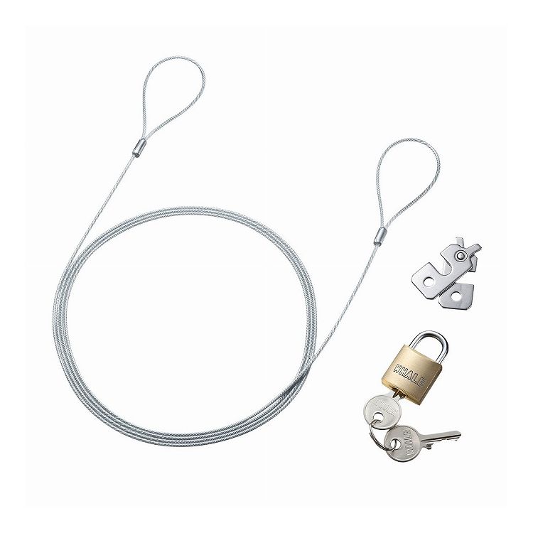 【商品特長】Noble Wedgeスロットに簡単取付けできるセキュリティワイヤー。南京錠タイプ。●Noble Wedgeスロットに簡単取り付け、南京錠タイプです。●取り付け部品が小さくなっており、取り付け後、邪魔になりません。【仕様】■カラ...