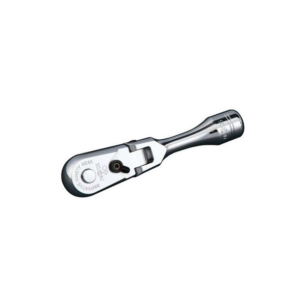 【商品詳細】●9.5SQ●ギア数：90●6.3sq.のラチェットハンドル本体に9.5sq.ドライブを組み込んだコンパクトタイプのラチェットハンドルです。●90ギア、送り角4°、7段クロウの精密な駆動機構をコンパクトなヘッドに凝縮しました。●...