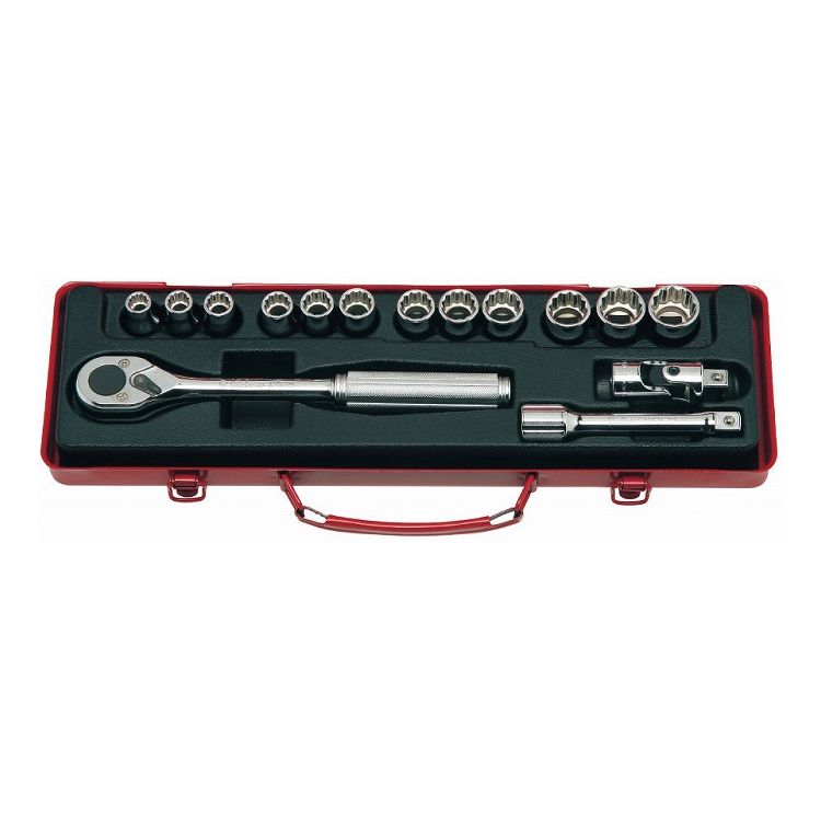 【スペック】●差込角("SQ)：1/2●入組数：15個●メタルケース(mm)：W415×H120×T50●重量(g)：2600【セット内容/付属品】12角ソケット：10・11・12・13・14・15・16・17・18・19・21・22mm(...