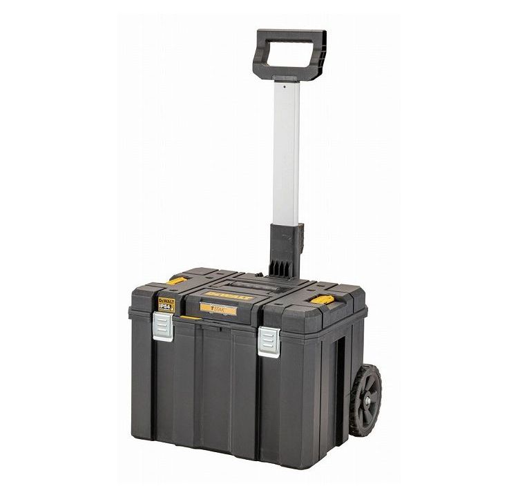 DEWALT デウォルト TSTAKティースタック2.0 モバイルツールボックス DWST83347-1 【商品説明】●材質：ポリプロピレン/ステンレス●IP54準拠 防塵・防滴。●伸縮可能なハンドルとホイールが一体になった、36Lの大容量...