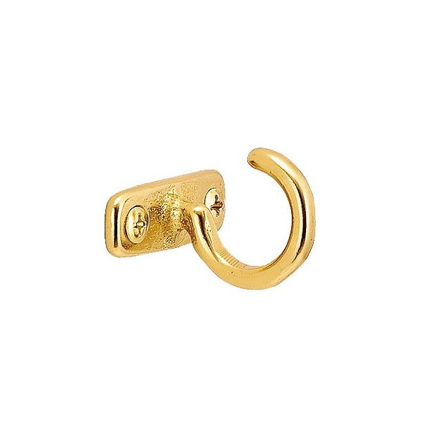 【商品特長】天井用軽量物のシングルフック。【カラー】金色【商品サイズ】幅34×高さ30×奥行23mm【参考耐荷重】約5kg　1kg以上のものをかけて天井等に取り付ける際は天井の強度によって耐荷重が異なりますので、ビスを長いものに変えていただ...
