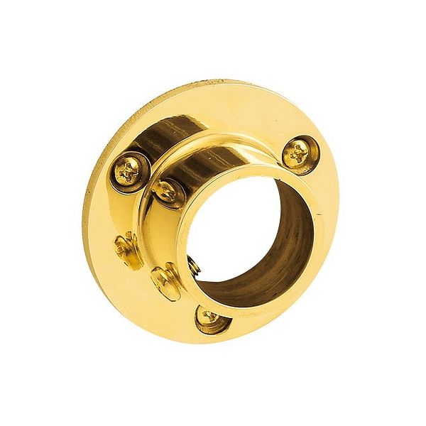 【商品特長】【直径25mm】パイプ25シリーズに対応した壁面取り付け金具。取付後はパイプがはずれないクローズタイプ。【カラー】金色【商品サイズ】幅52×高さ52×奥行21mm【付属品】取付ビス（3.5×25 3P）【代引きについて】こちらの...