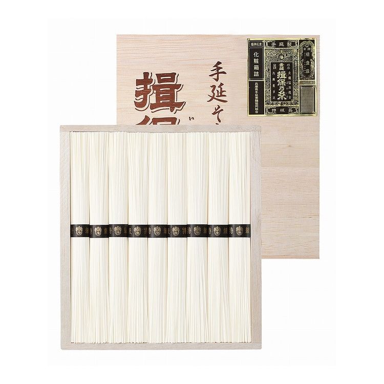 【商品詳細】良質の小麦粉・播磨地方のおいしい水・赤穂の塩を使い、伝統の製法で作り上げた逸品です。さらに特級品（黒帯）は製造時期と製造者が限られ原材料もワンランク上で麺の細さも細くその食感はなめらかで上品な味わいです。保存方法:常温商品区分:...