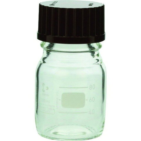 【商品詳細】●液もれがしにくい構造の瓶です。●高純度医薬・試薬や分析用標準液などの保存容器として幅広く使用可能です。●容量(ml)：100●目盛間隔(ml)：20●外径(mm)：56●高さ(mm)：105●フタ使用耐熱温度：120℃●ねじ規...