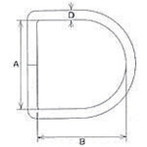 【商品スペック】特長●溶接付です。用途●かばんや衣類等の金具として。仕様●使用荷重(kN)：0.39●D(mm)：4●A(mm)：25●B(mm)：22仕様2材質／仕上●材質：ステンレス(SUS304)●仕上げ：バレル研磨仕上げセット内容／...
