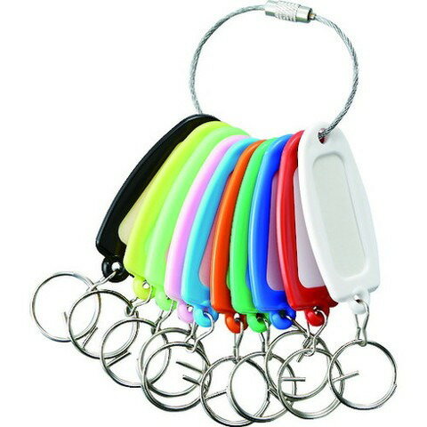 【商品詳細】●鍵の集中管理に便利なキーワイヤータイプです。●10色展開で、さまざまな鍵を一括管理しながら、一目で見わけることができます。●鍵や小物の管理に便利です。●リングの先端が内側に曲がっており、つけ外しに便利です。●文字が書けるシート...