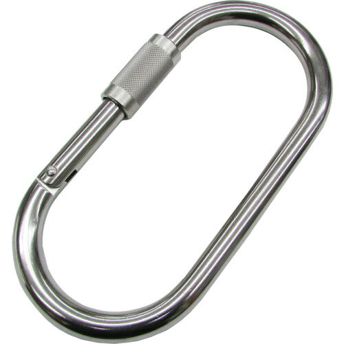 特長●オーバル型のカラビナで、幅が広い物にも使用しやすいです。●環付きは不用意にフックが開くことがなく、より安心です。用途●チェーン・ワイヤー・ロープ等の連結金具として、また端末の金具のジョイントに。仕様●使用荷重(kN)：4.90●D(m...