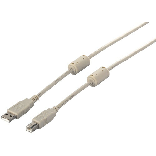 特長●USB2.0対応USBケーブル（AtoBタイプ）です。●フェライトコア付です。●480Mbpsの高速伝送対応です。仕様●長さ(m)：1●色：アイボリー仕様2●USB2.0ケーブル(AtoB)フェライトコア付アイボリー1m原産国：非公開...