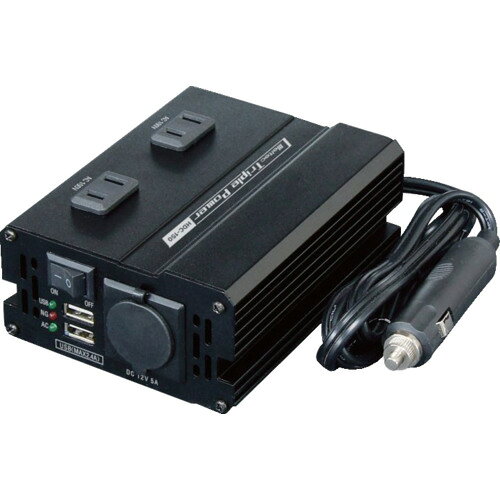 特長●24V車からAC100V・DC12V・USBが使えます。仕様●入力電圧(V)：DC24V●出力電圧(V)：AC100/DC12/DC5仕様2●定格出力：150W●最大瞬間出力：180W●出力波形：矩形波●出力周波数：55Hz●待機電流...