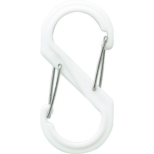 ●左右両端のフックが開口するので、片側をベルト通しにかけたまま鍵などを付け外しできます。●工具・道具や鍵の収納に。●使用荷重(kN)：4.9●色：ホワイト●縦(mm)：61●横(mm)：28.8●耐荷重(kg)：5●D(mm)：5.9●L(...