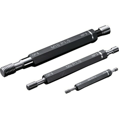 【商品詳細】●使用頻度の高い通り側ゲージのみ超硬合金を使用しています。●止り側ゲージは従来のSKS-5相当の鋼材を使用することによって、耐摩耗性と低価格を実現させました。●呼び寸法(mm)：M10×1.25●メートル(M)ねじ●ピッチ：1....