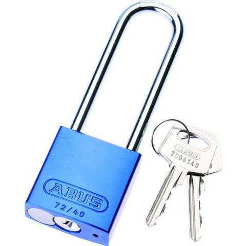 【商品詳細】●アルミ製ボディーはアルマイト処理されており、耐久性と耐腐食性に優れています。●安全性が高いダブルロックで6ピンシリンダーです。●キーが2個付きます。●ロックアウト用パドロック。●南京錠。●色：青●寸法(mm)A：20.1●シャ...