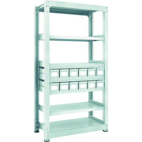 【商品詳細】●間口(mm)：900●奥行(mm)：471●高さ(mm)：1800●有効間口(mm)：840●タイプ：引き出し(小)12●色：ネオグレー●棚段数(段)：7●均等積載量：300kg/段●最大積載量：2500kg/台注意●集中荷重...