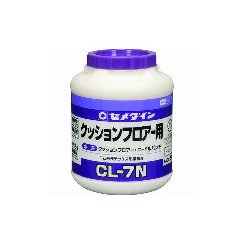 【商品スペック】■特長・クッションフロアー用・合成ゴム系接着剤です。・初期接着力に優れます。・被着皮膜に弾性があり、振動や衝撃に強いです。・JIS A 5536品です。■用途・クッションフロア、カーペット、ニードルパンチ用。■仕様・色：乳白...